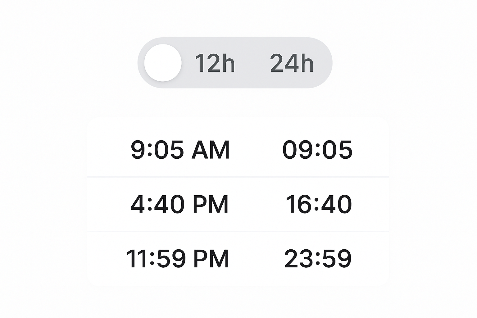 Time Format Toggle